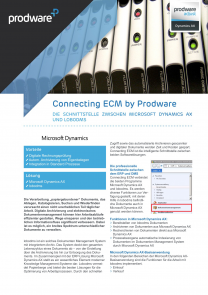 Connecting ECM by Prodware für Dynamics 365 Finance und lobodms | Prodware