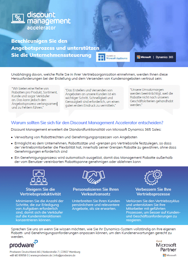 Discount Management Accelerator | Dynamics 365 Sales | Prodware