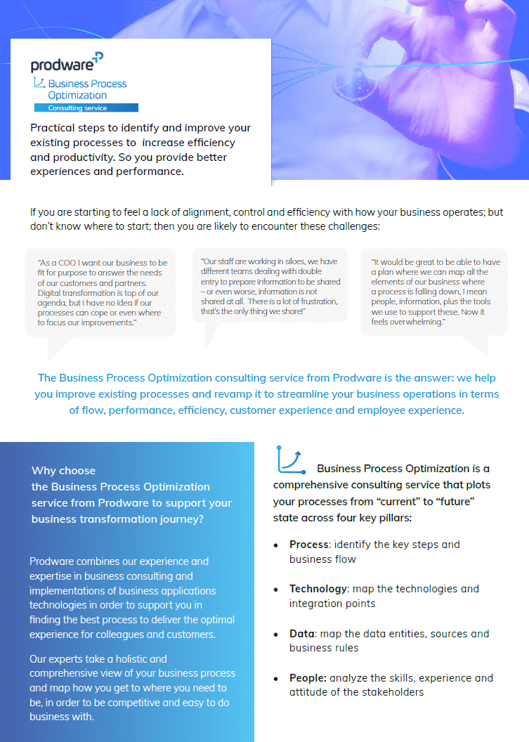 Prodware Business Process Optimization | Brochure | Prodware Group