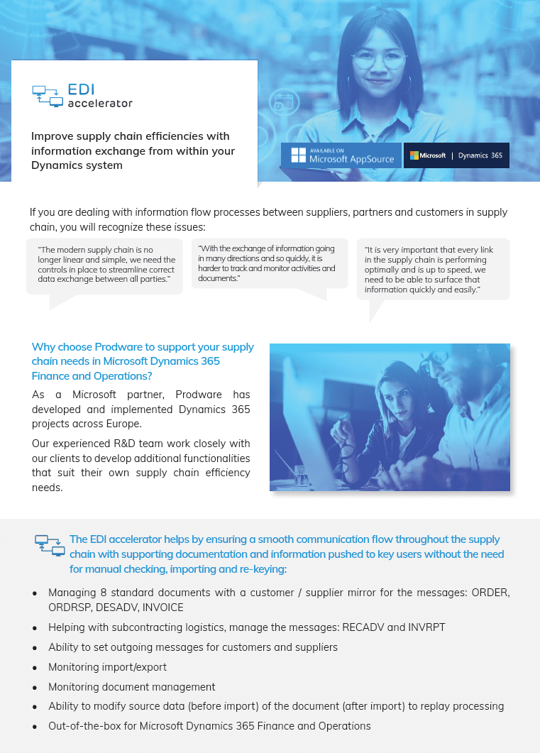 Prodware EDI accelerator | Brochure | Prodware Group
