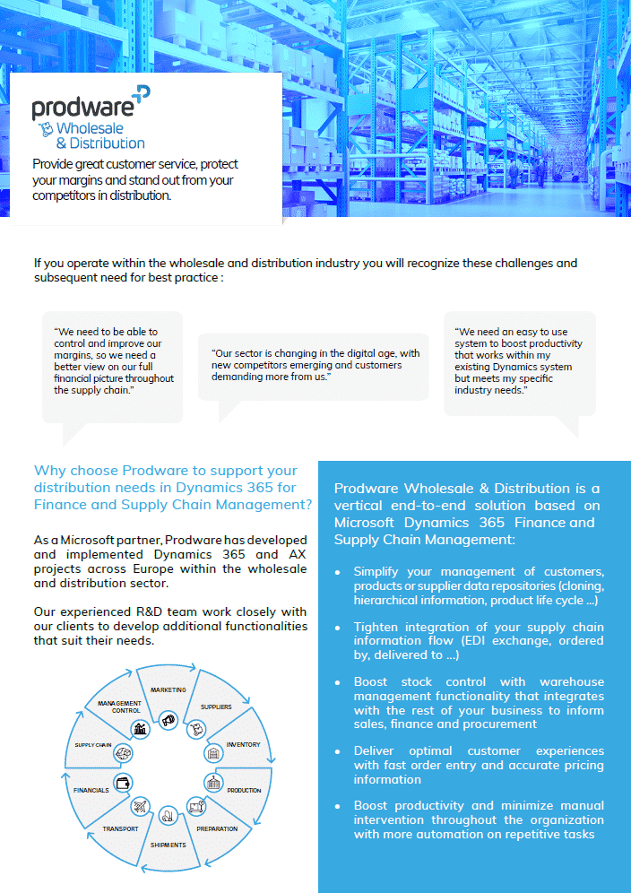 Prodware Wholesale and Distribution | Brochure | Prodware