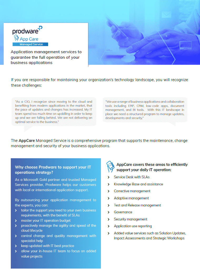 AppCare | Application Management Services | Prodware Georgia