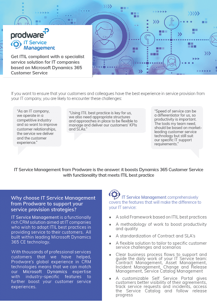 Prodware IT Service Management Brochure | CRM solution