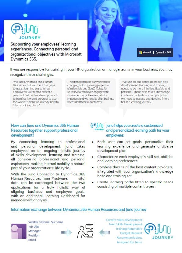 Juno Journey pour Microsoft Dynamics 365 HR | Brochure